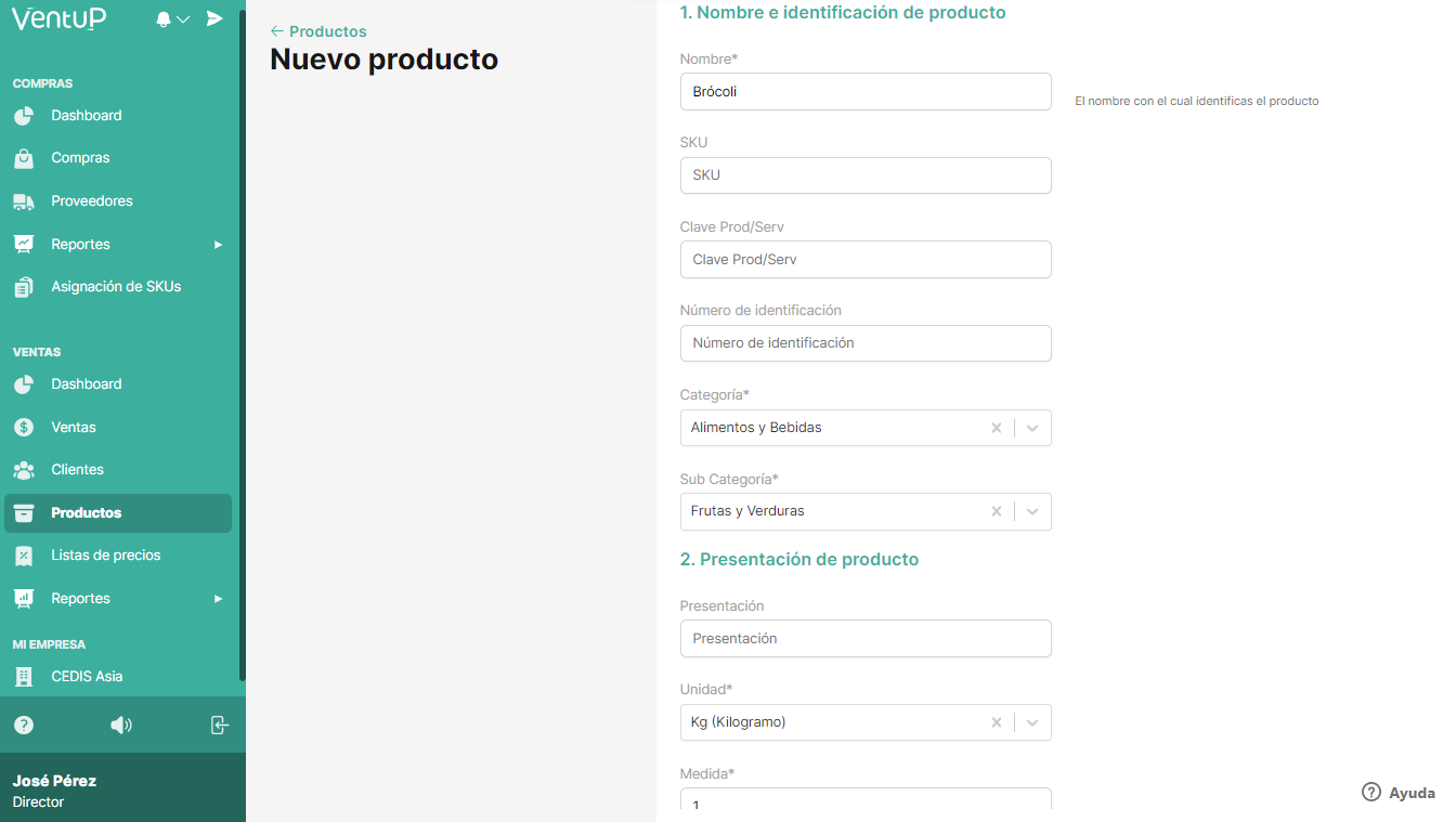 Agregar productos